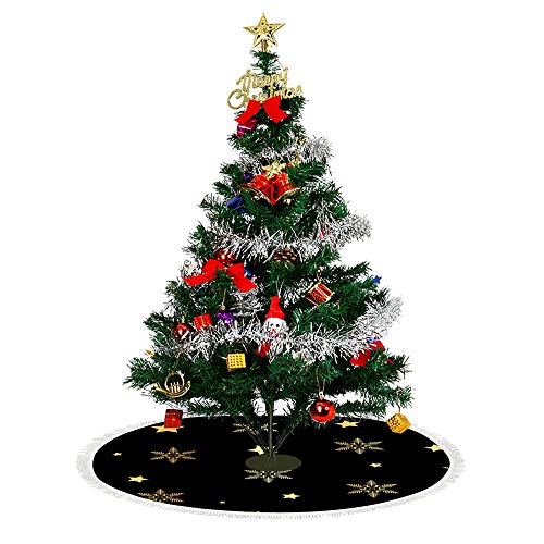 Dream Bay Christmas Tree Skirt,Star Christmas Tree Mat for Xmas Party Decoration 36x36 Inches