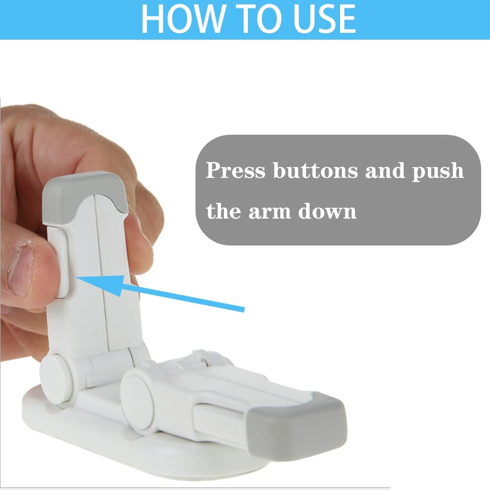 Flowden Improved Childproof Door Lever Lock(2 Pack)Prevents Toddlers from Opening Doors. Durable ABS with Adhesive Backing. Simple Install, No Tools Needed