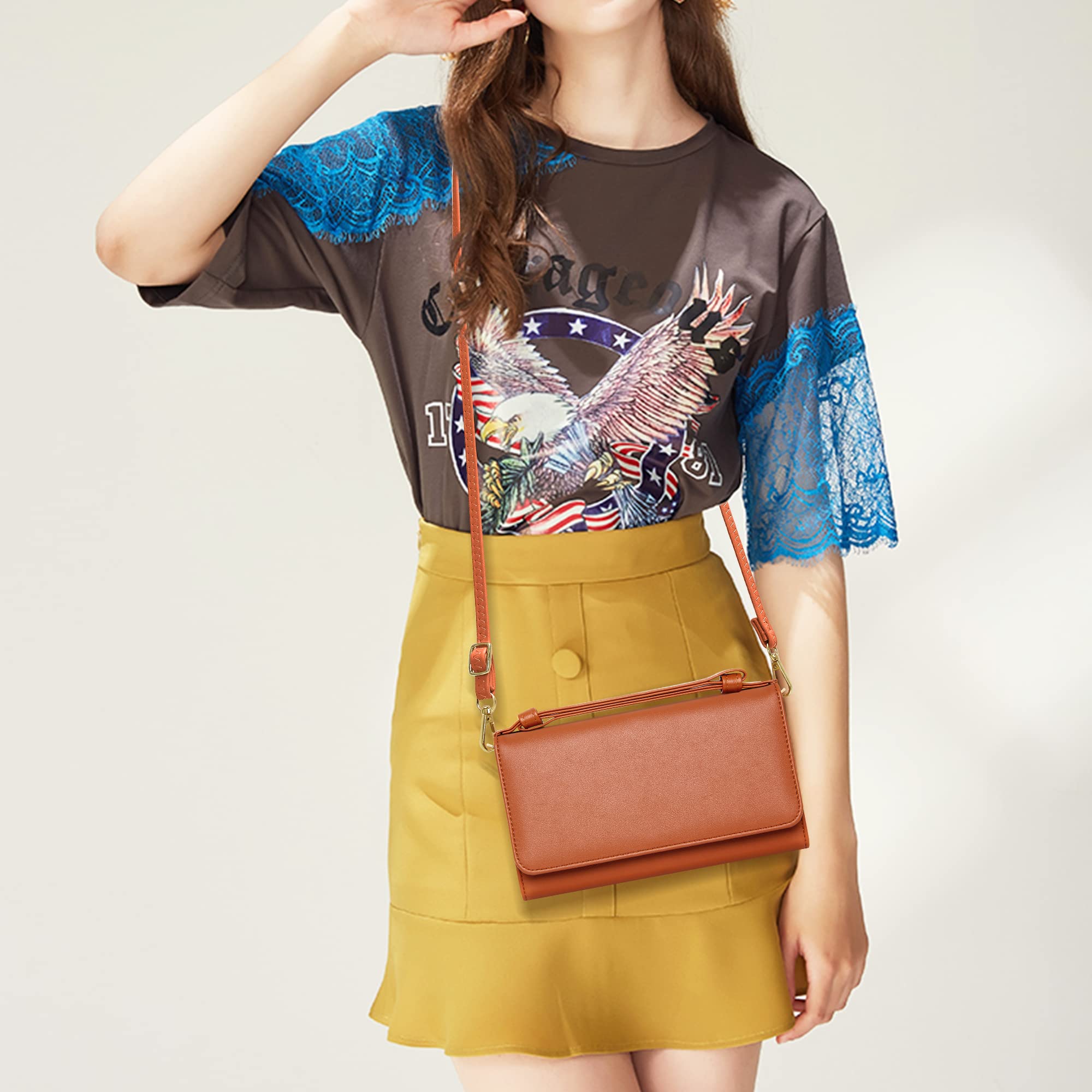 GEEAD Small Crossbody Bags for Women with Card Slots Pu Leather Shoulder Bag Cell Phone Purse