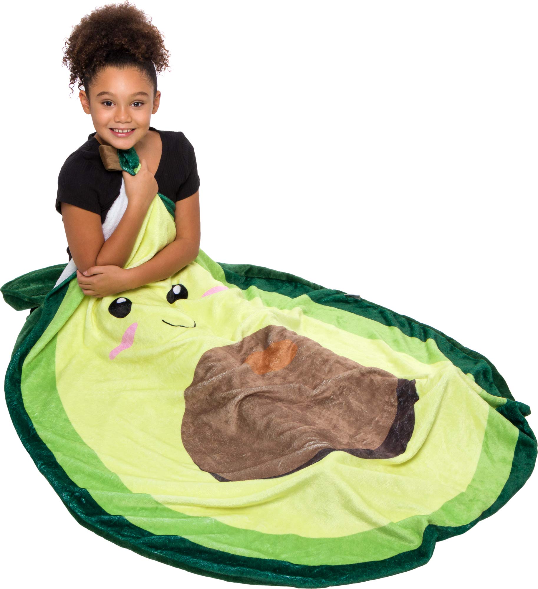 FUNZIEZ! Kids Avocado Blanket Sack - Comfy Blanket for Kids - Green - One Size