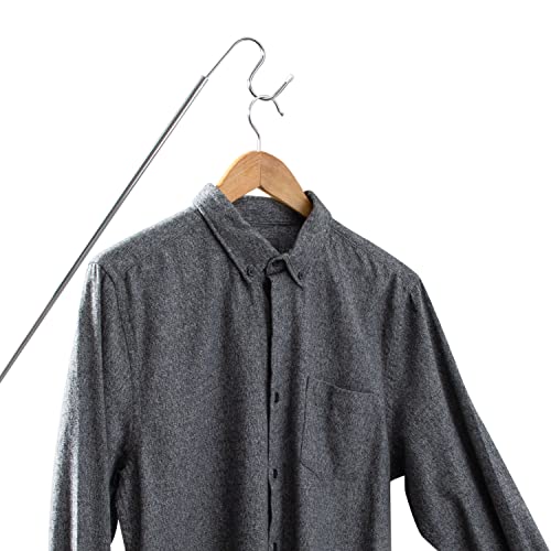 Organize It All 2 Pack Easy Reach Hook | Dimensions: 3.25 x 0.50 x 52.00 | Light Weight | Perfect for Reaching high Items | Closet Accessories | Sliver