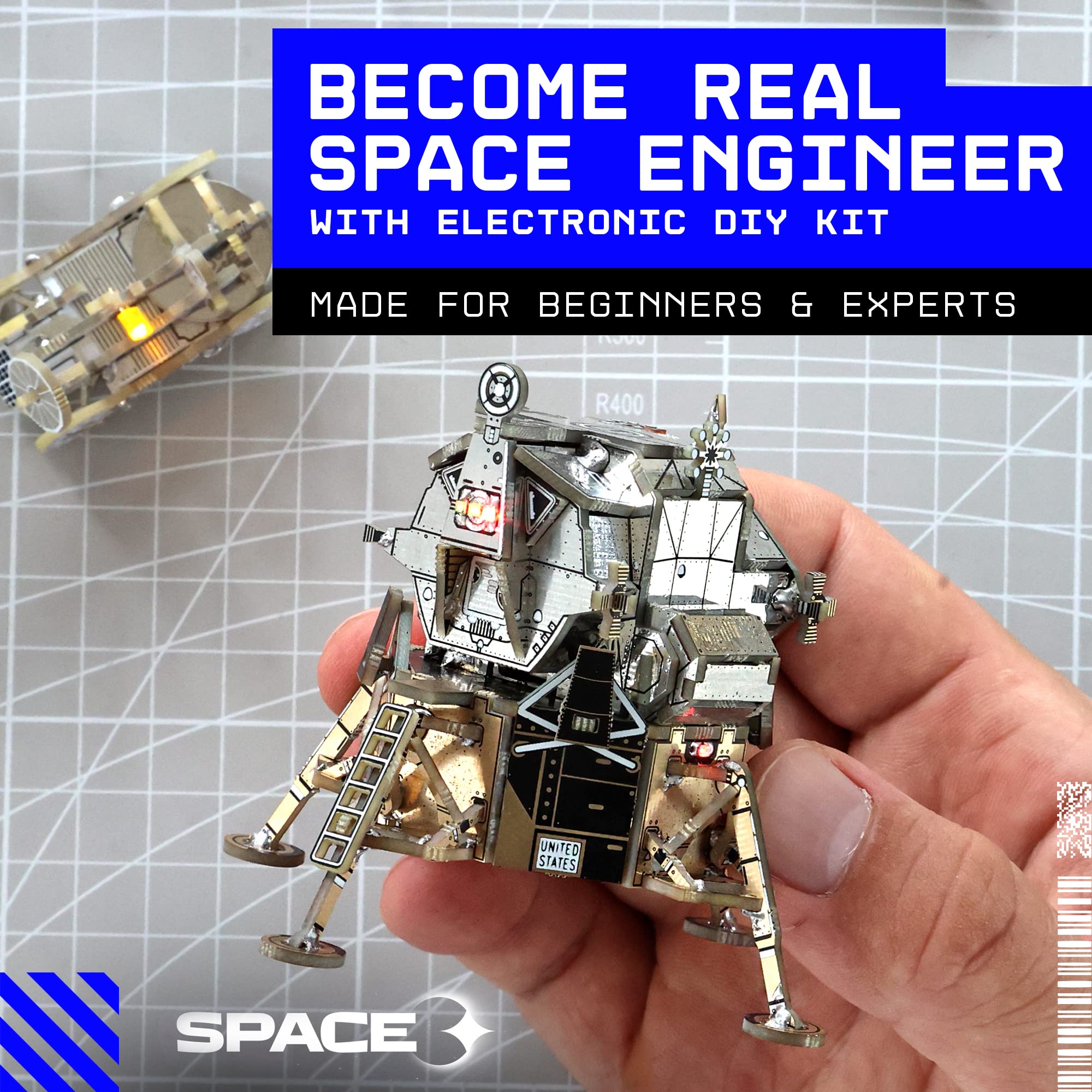 Geeek Club Space O DIY Engineering Kit - James Webb Space Telescope Model Building Kit - JWST Science Toy Kit for Beginners, Experts - Educational STEM Kit - DIY Toy Gifts for Adults, Teens and Kids