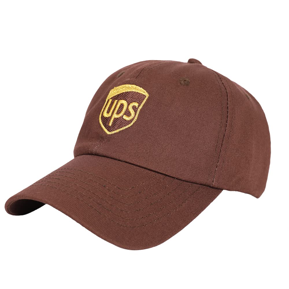Fashion Autumn Winter UPS United Parcel Service Embroidered Brown Hat Adjustable Cashmere Cotton Hat (Brown)