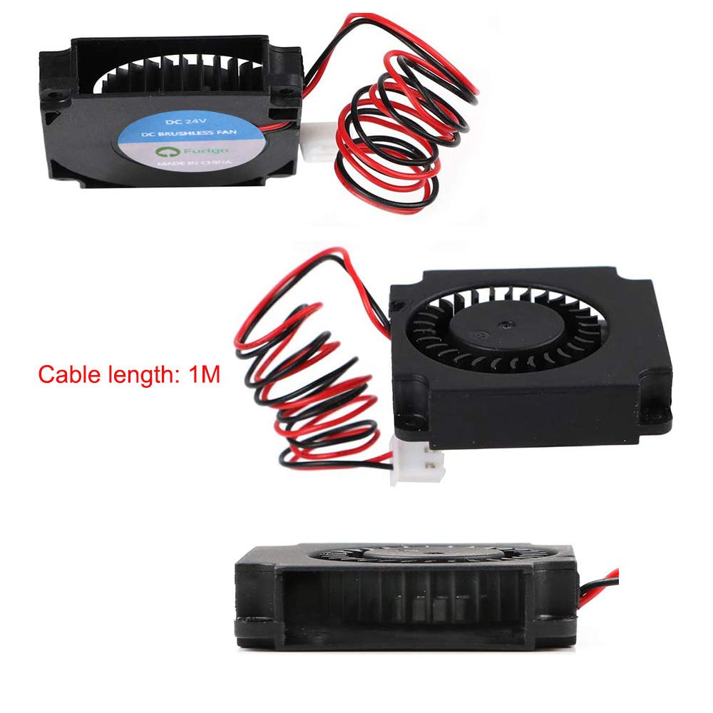 Furiga 40mm Fan 24V Cooling DC Brushless Fan 4010 0.07A 40mm x 40mm x 10mm Hydraulic Turbo with XH2.54-2P Wire for 3D Printer 2PCS