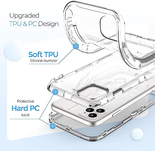 ORIbox for iPhone 14 Pro Max Case Clear, [10 FT Military Grade Drop Protection], Transparent Heavy Duty Shockproof Anti-Fall Case for iPhone 14 Pro Max Phone Case,6.7 inch,3 in 1, Crystal Clear
