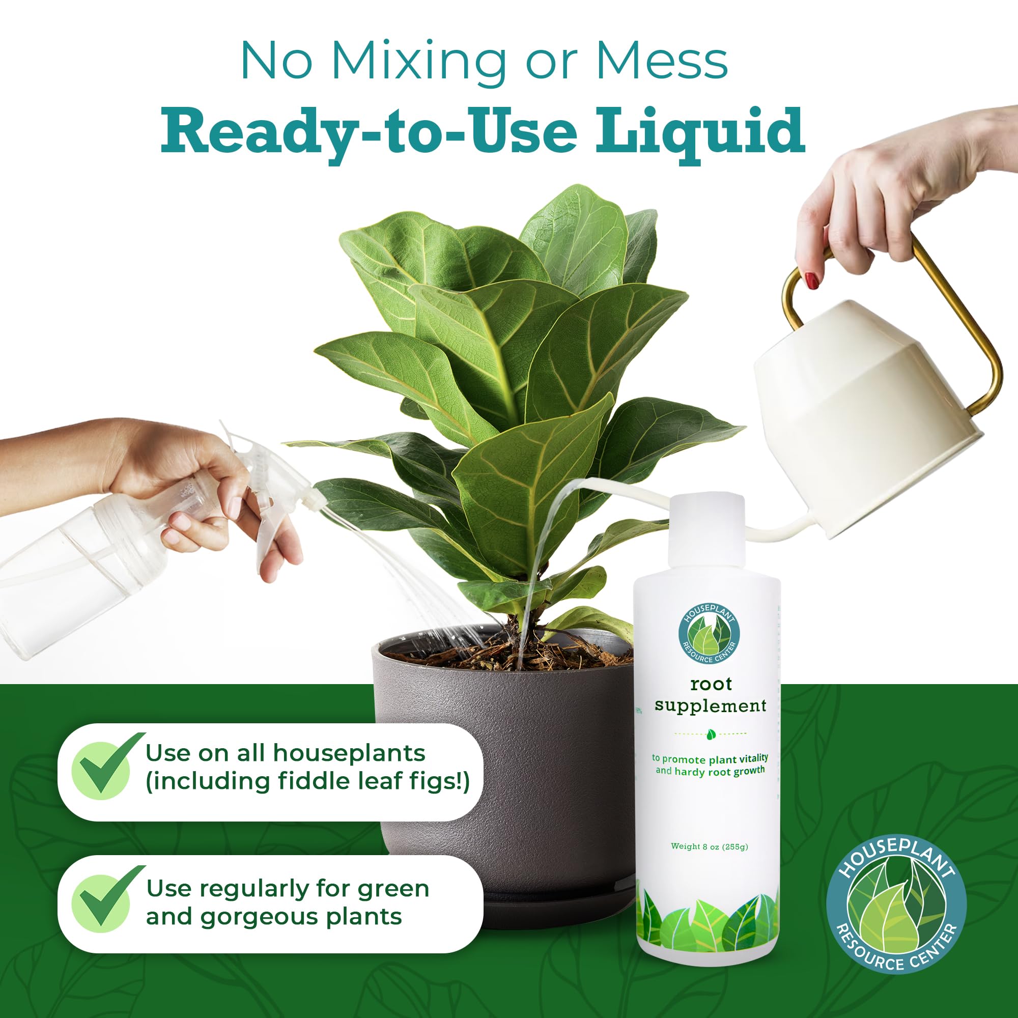 Houseplant Resource Center - Root Supplement, Liquid Root Stimulator - for Fiddle Leaf Fig & Indoor Plants - Propagation Promoter, Root Rot Treatment - Food for Healthy Roots, Stems, & Leaves - 8 Oz