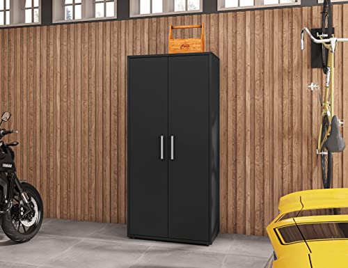 Manhattan Comfort Eiffel 6-Piece Garage Storage Set in Matte Black