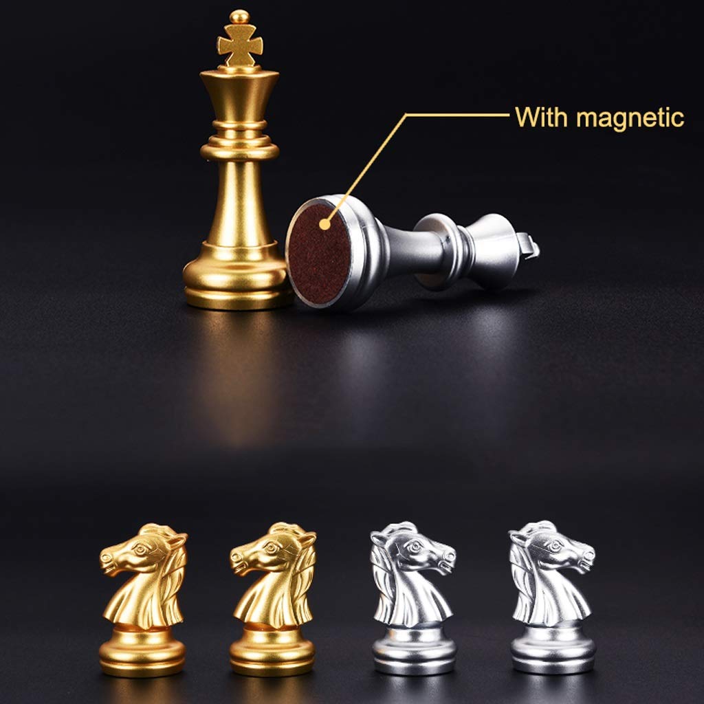 GOOFFY Chess 18.5 Inches Large Chess Magnetic Travel Chess Set with Folding Chess Board, Chess Plastic Portable Folding Chess Board, Travel Chess Board Game Sets, Chess Rules Game for Adults Kids ches