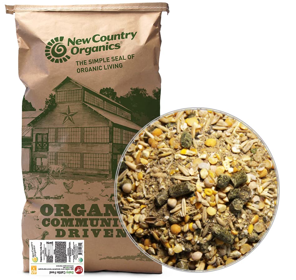 New Country Organics | Cattle Feed for Dairy Cattle | Soy-Free | 16% Protein | Certified Organic and Non-GMO | 40 lbs