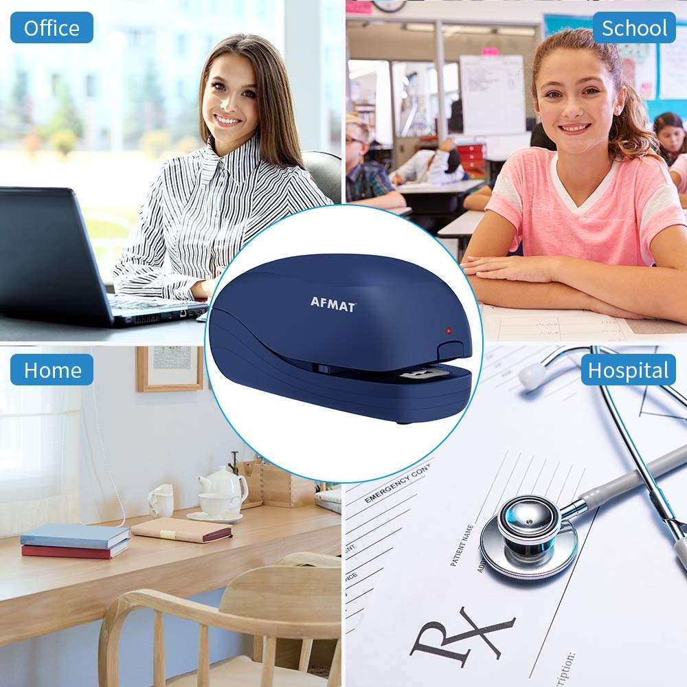 Electric Stapler, Automatic Stapler, Electric Stapler Desktop, AC or Battery Powered Heavy Duty Stapler for Desk, with Reload Reminder & Release Button, 25 Sheets Capacity, Blue