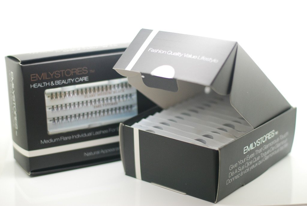 EMILYSTORES 12 Packs Eyelashes Natural Individual Lashes Plant Flare Medium Eyelash 12mm Black For Eye Lash Extensions Lashes-Knotted(12MM,Medium Lashes)