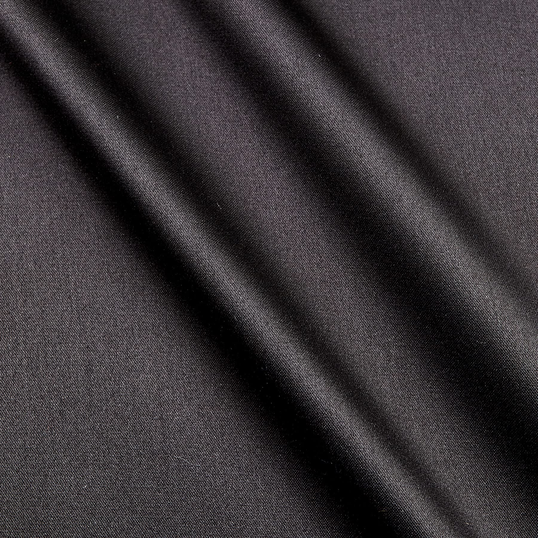 Stretch L'Amour Satin Black, Fabric by the Yard