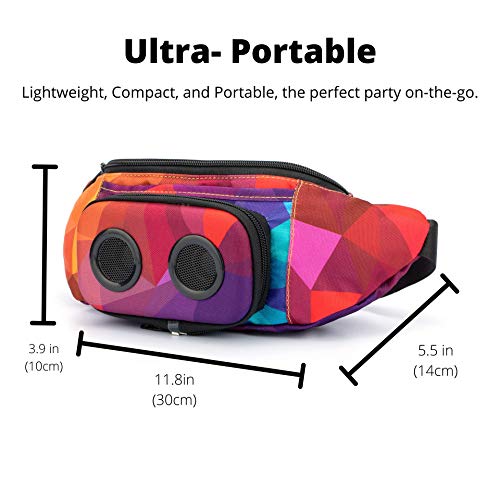 The #1 Fannypack with Speakers. Bluetooth Fanny Pack for Parties/Festivals/Raves/Beach/Boats. Rechargeable, Works with iPhone & Android. #1 (Retro, 2023 Edition)