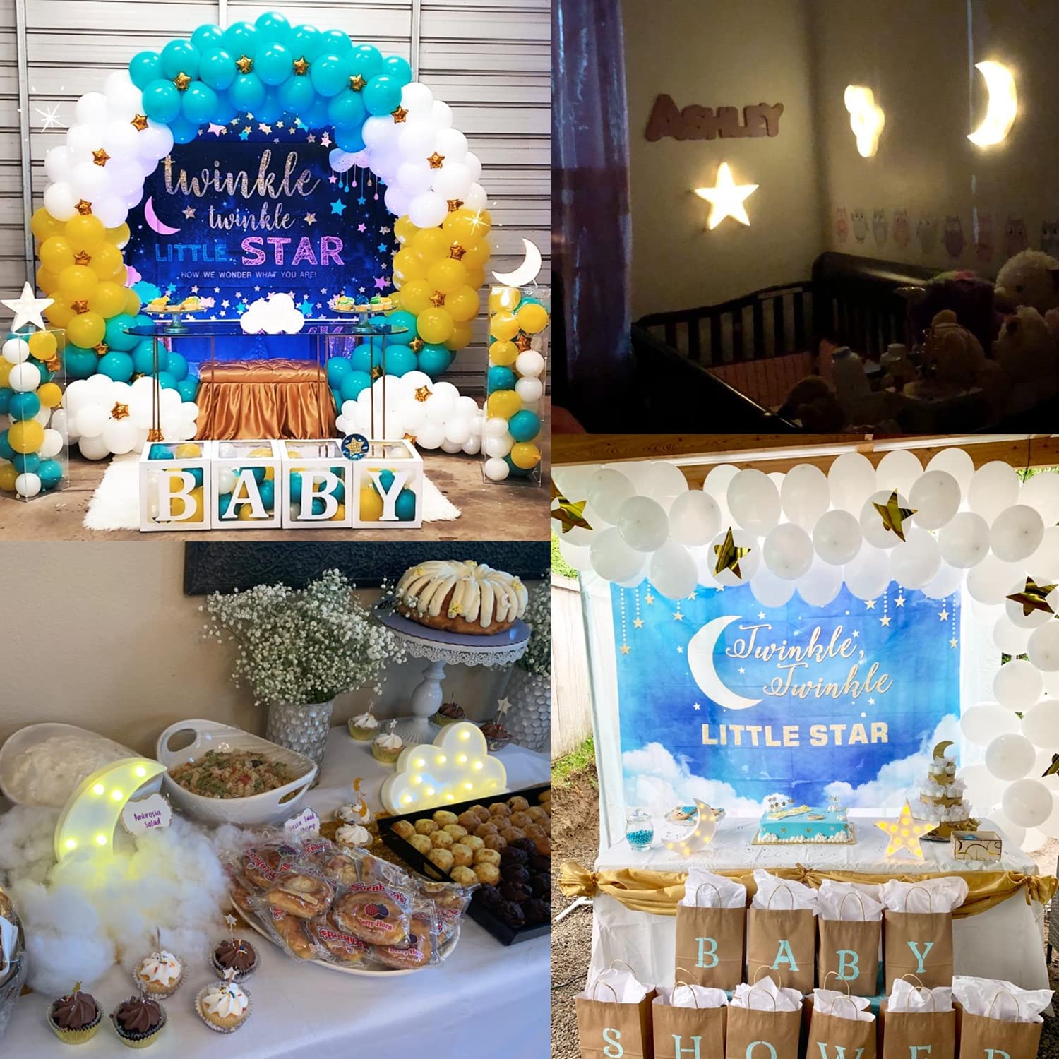 ZUOKEMY 3Pcs Decorative LED Crescent Moon Star Cloud Night Light Can Be Hung On The Wall ChildrenāS Room Room Light, Suitable for Birthday Parties, Holiday Decorations, Baby Room Decoration.