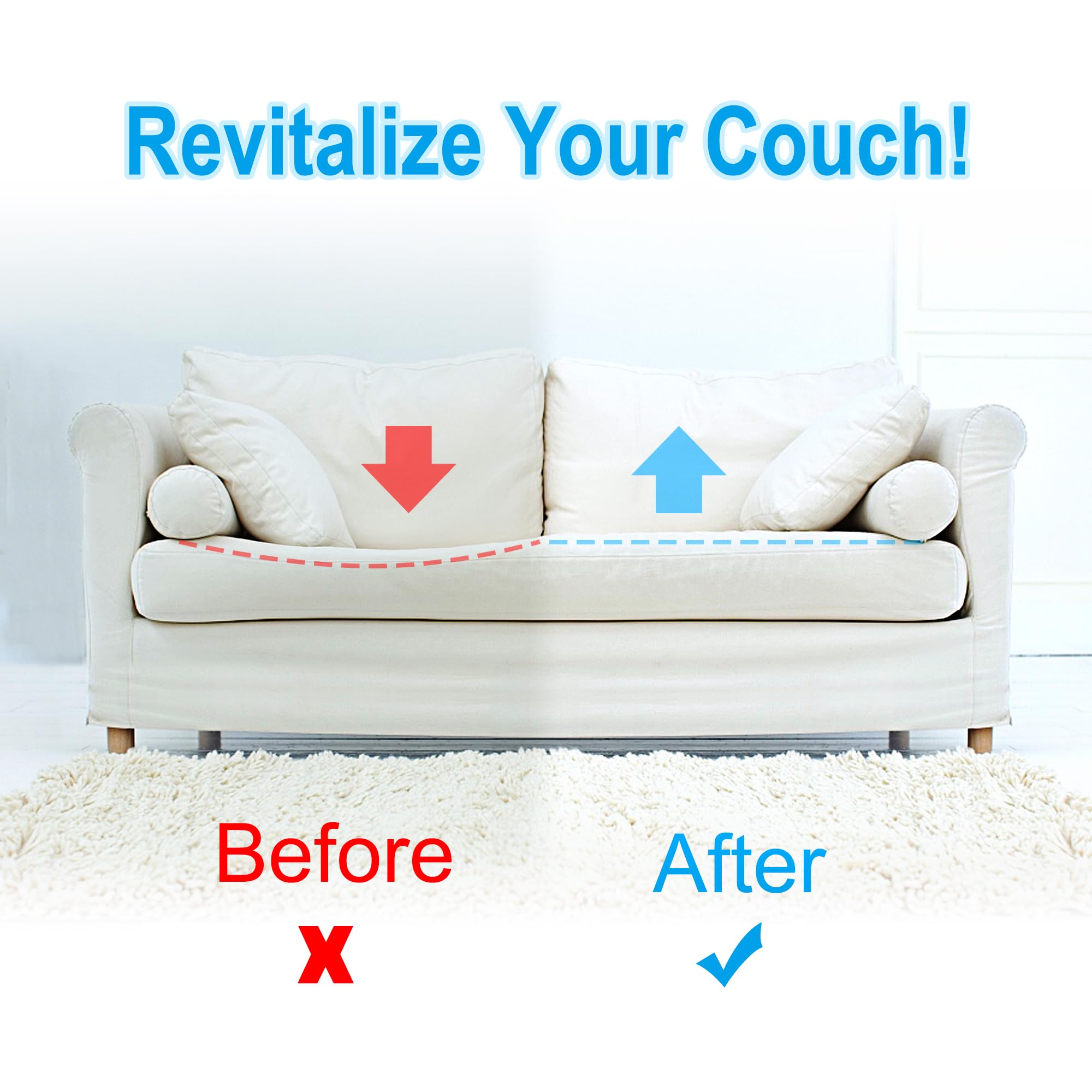 Furniture Seat Support - 20" x 20" High-Density Foam Couch Sofa Cushion Support Cushion Sag Repair Replacement for Sofa Couch Loveseat Chair âSagging Sea