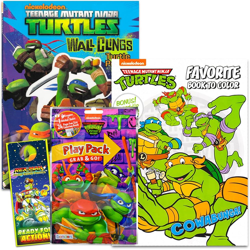 Teenage Mutant Ninja Turtles Coloring and Activity Book Set with Stickers (3 TMNT Coloring and Activity Books, Over 30 Stickers)
