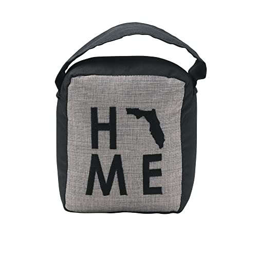 Elements Florida Home Sentiment Fabric Door Stopper, Gray and Black