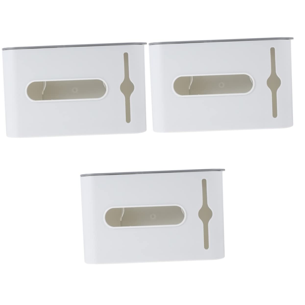 Housoutil 3 Pcs Box Garbage Bag Storage Box Wall Mount Shelf Food Wrap Dispenser Wall Garbage Bag Dispenser Plasticbag Holder Wall Mounted Shelves Car Mount Extractive Kitchen Paper White Pp