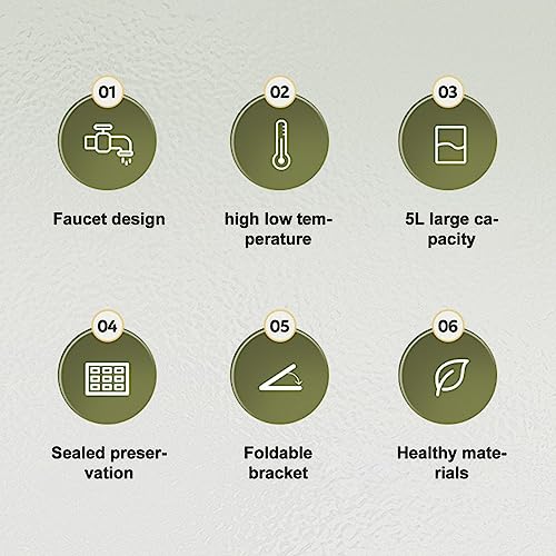 Large Capacity Summer Household Thickened,Frigerator Cold Kettle,Environmental & Reusable Cold Water Bottle With Faucet Fruit Teapot Lemonade Bucket (Green)