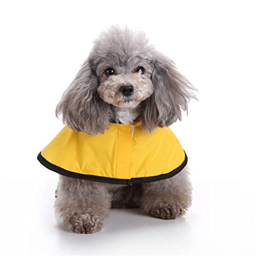 Ornaous Reflective Yellow Dog Raincoat with Hood, Waterproof Pet Rain Jacket for Small Puppy Large Dogs(L Size)