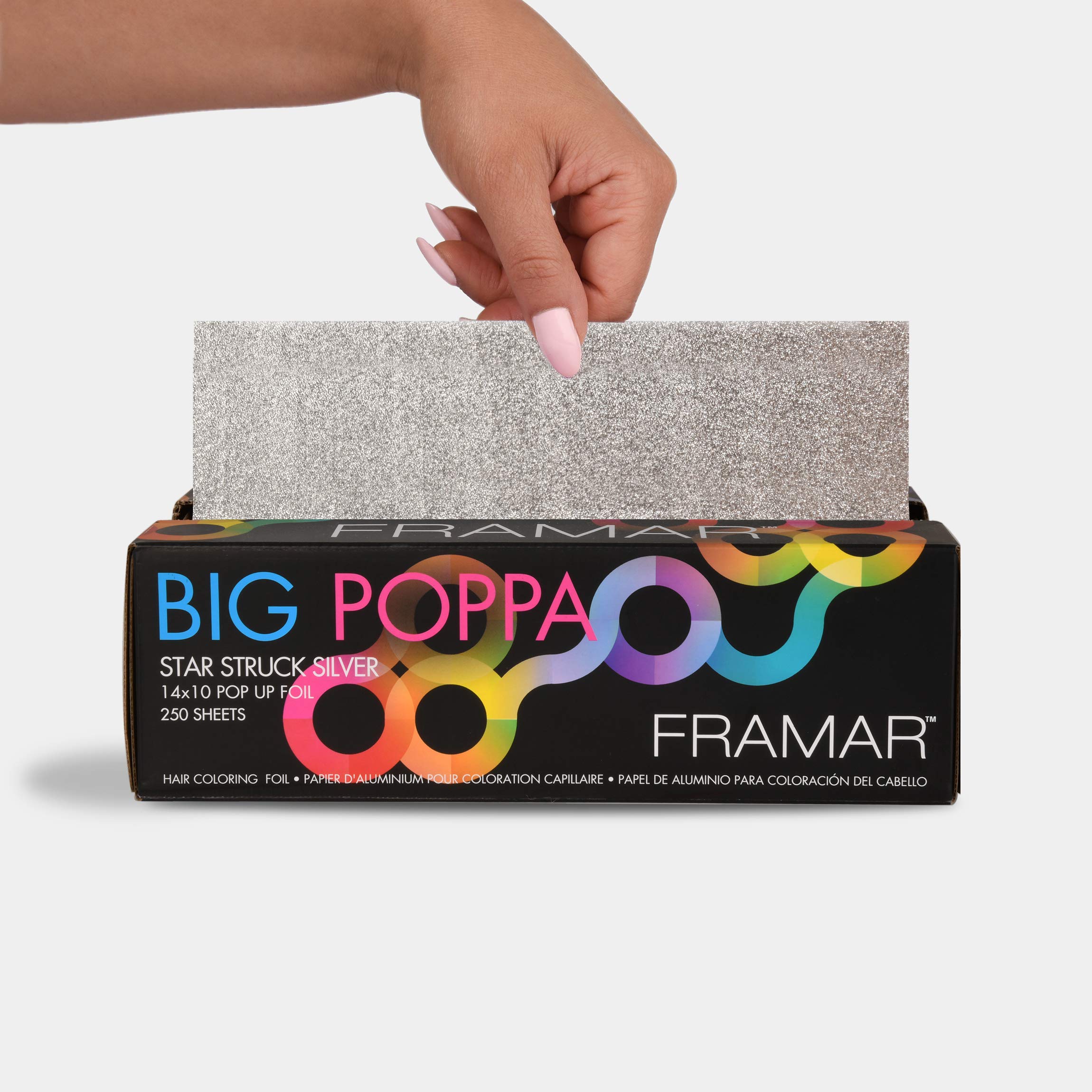 Framar Big Poppa Star Struck Silver Pop Up Hair Foil, Aluminum Foil Sheets, Hair Foils For Highlighting - 250 Foil Sheets β 10x14 inches
