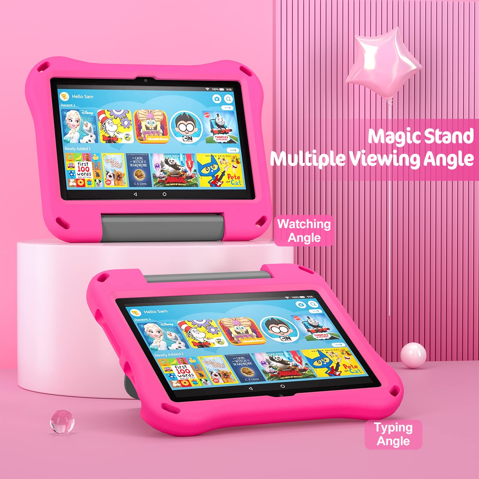 Kids-Proof 8 inch Tablet Case, Tablet 8 Kids Case-Auorld Light-Weight Kids-Proof Case with Stand for Tablet 8(Only for 2022 Release, 12th Generation&2020 Release, 10th Generation)-Pink