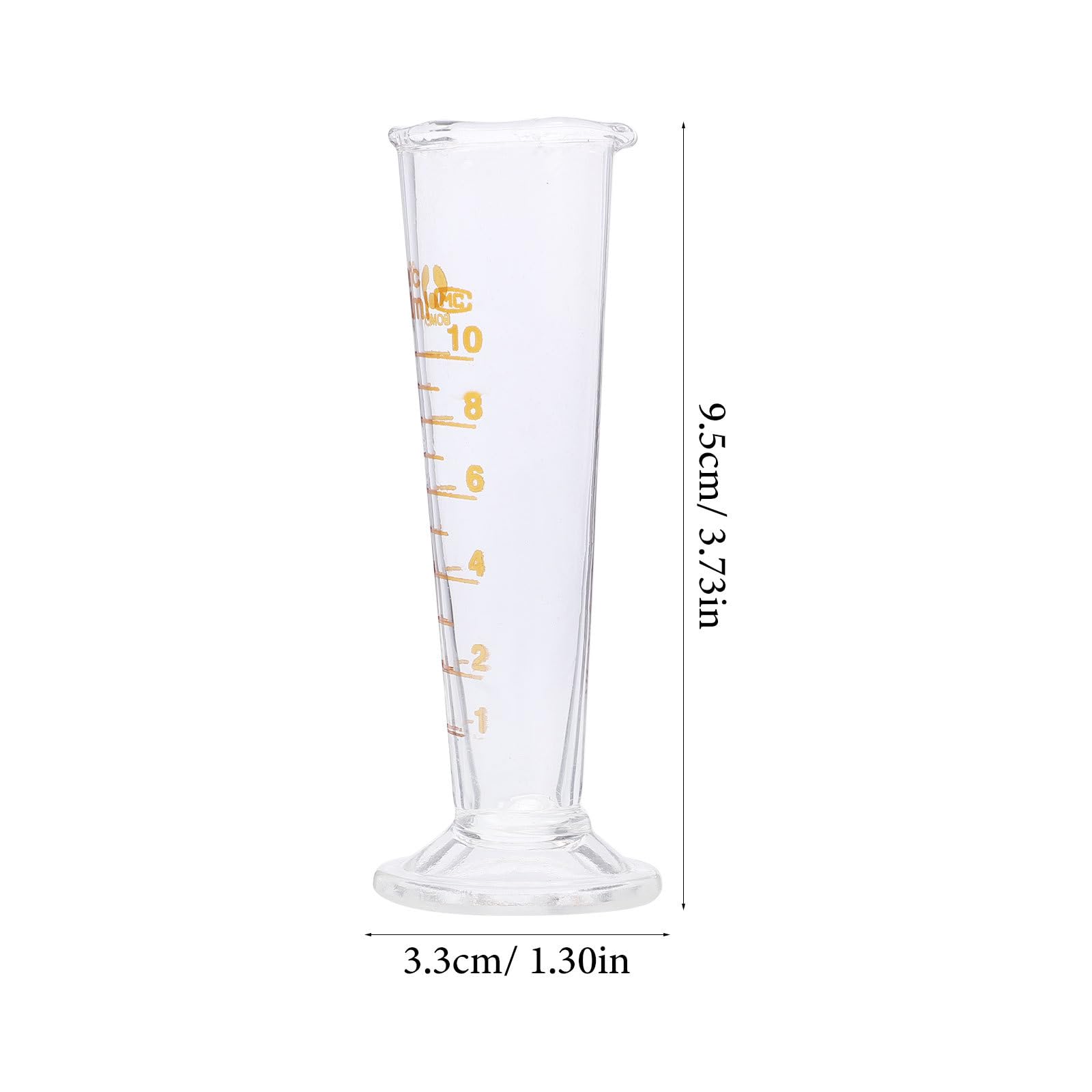 TEHAUX 10ml Lab Graduated Cylinder Glass, liquid Measuring Cup with Spout Wide Mouth, Conical Beaker Thickened Glass Measuring Cylinder for School Science Teaching