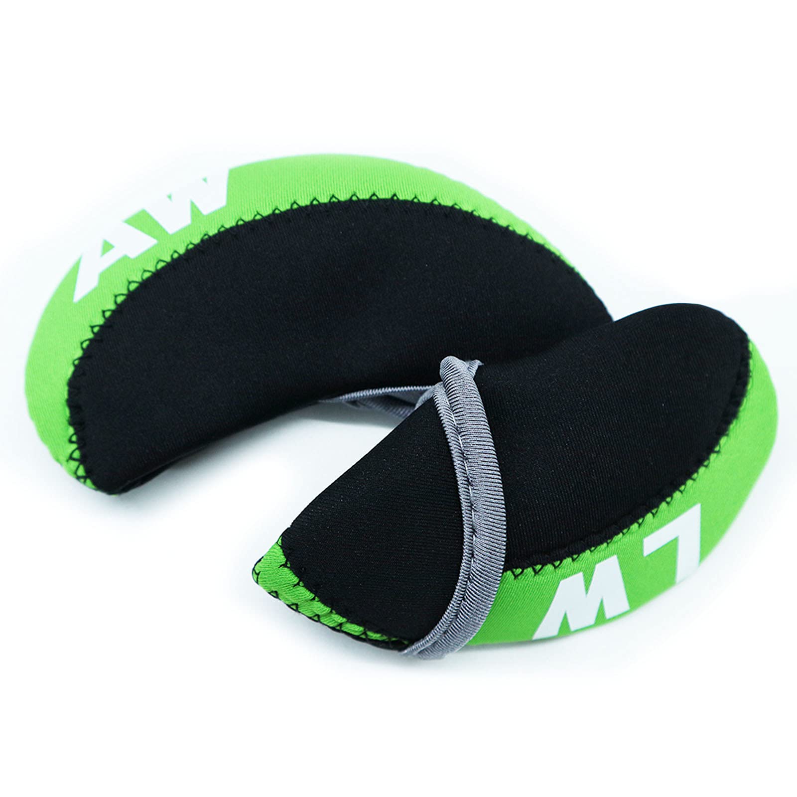 Golf Iron Head Covers Neoprene 12 Pack Irons Headcovers Set with Numbers Protector Cases for Men Women Fit All Brands (Black&Green)