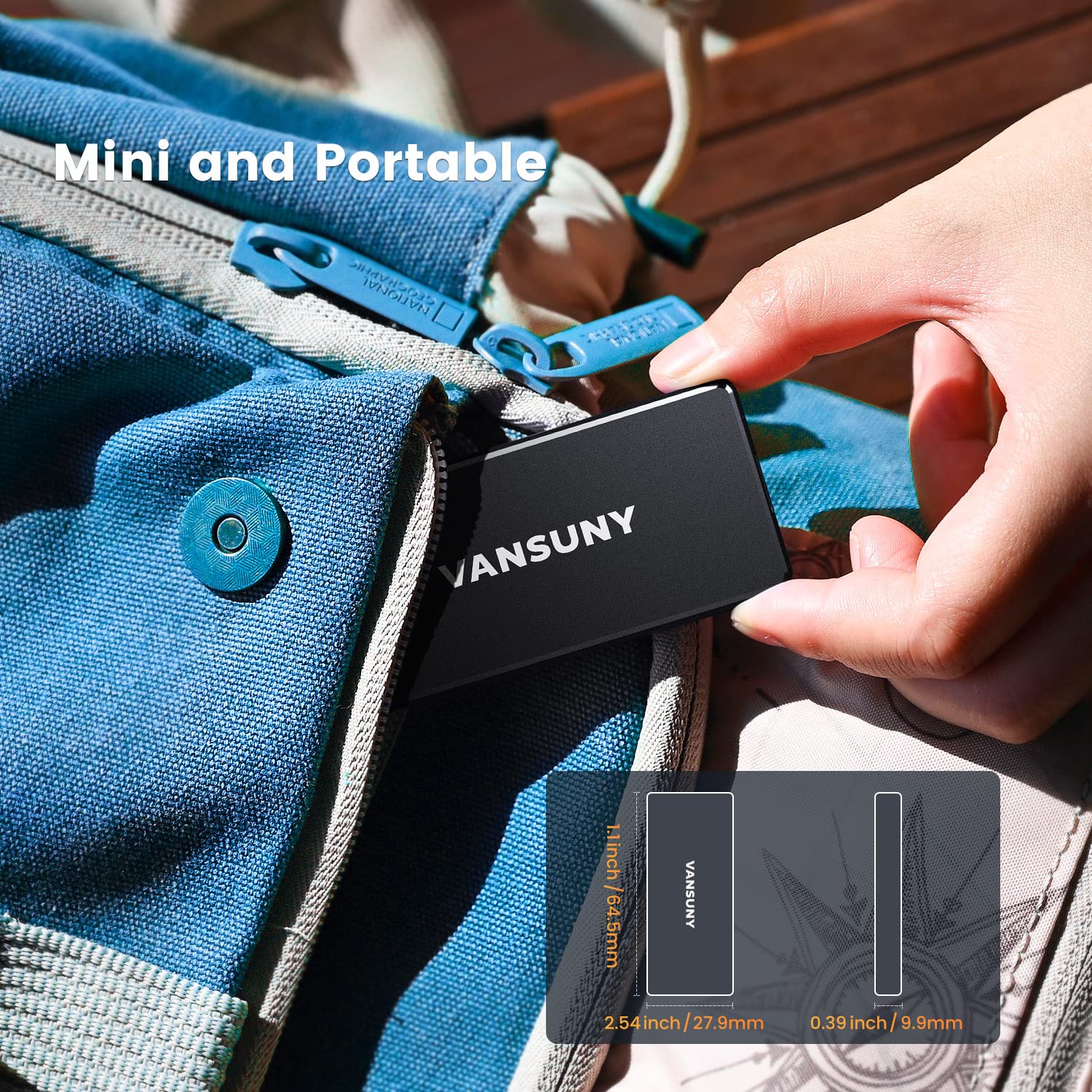 Vansuny 500GB USB 3.1 Portable External SSD, 430MB/s High-Speed USB C Mini Metal Portable External Solid State Drive for PC, Laptop, Phones and More