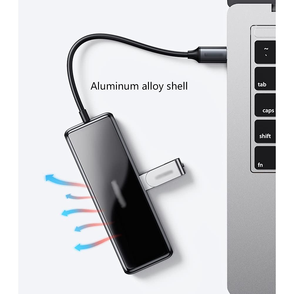 Hub Dock Adapter USB C Hub Adapter 6 in 1 USB C to HDMI Adapter with 4K HDMI, 3 USB 3.0, SD/TF Card Reader for Type C Devices Computer Accessories