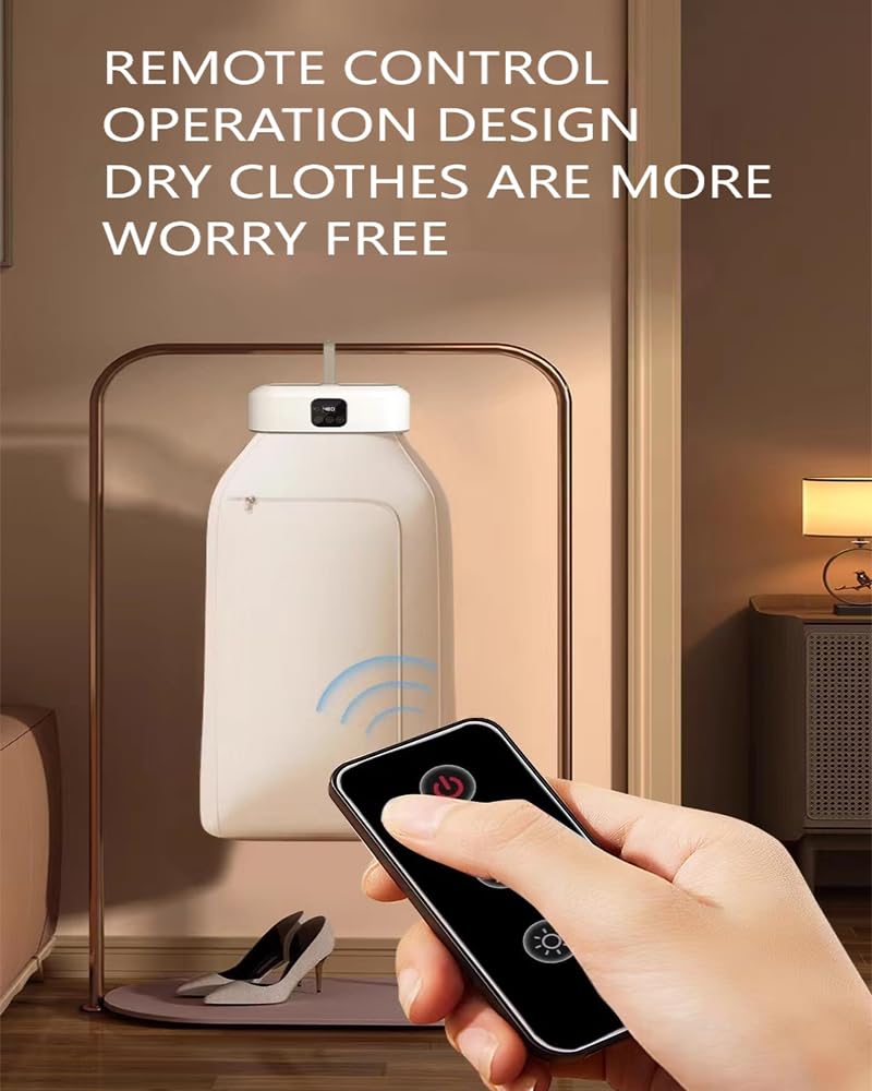 Portable Clothes Dryer,Mini Clothing Care Machine With Remote Control,Quick And Easy-To-Use Small Dryer,Suitable For Small Spaces, Apartments, RVs, And Dormitories,Carrying Clothes Drying Bags