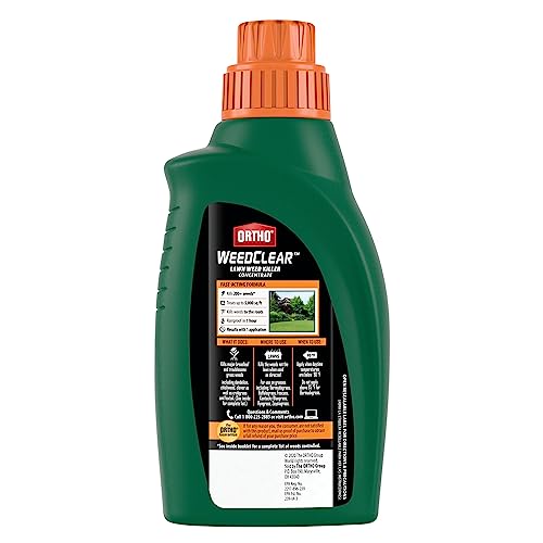 Ortho WeedClear Lawn Weed Killer Concentrate, Fast-Acting Formula Kills Dandelion, Crabgrass & Clover to the Root, 32 fl. oz.