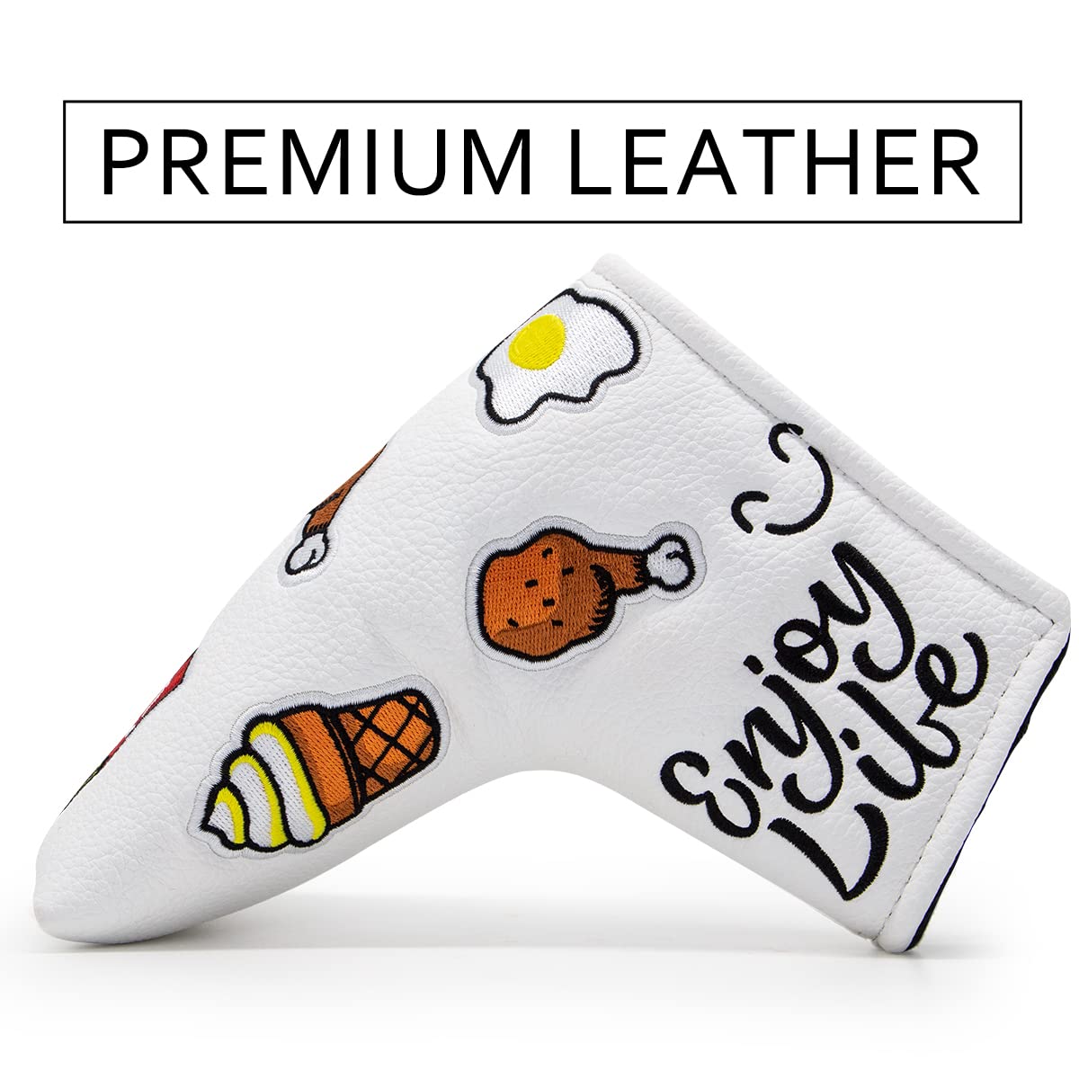Golf Putter Cover Blade, Hamburger Putter Covers Golf Club Head Covers Putter Headcover for Blade Leather Golf Putter Head Covers with Magnetic for All Brands