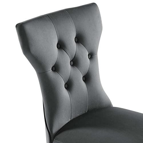 Modway Silhouette Velvet Set of 2 Dining Chairs with Gray Finish EEI-5014-GRY