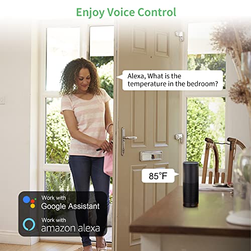 WiFi Thermometer, Diivoo Humidity Sensor Compatible with Alexa, Smart Thermometer Hygrometer with App Notification Alert, Remote Temperature Monitor for Home, Greenhouse, Car, Indoor, Pets