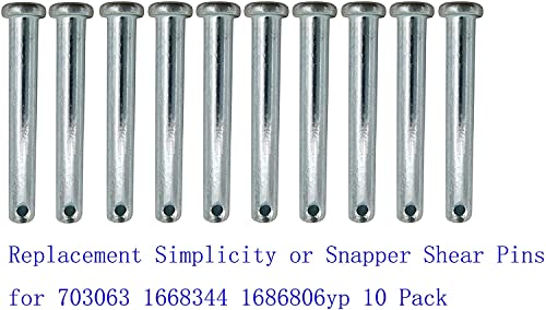IKSI fits Simplicity or Snapper Shear Pins for 703063, 1668344, 1686806yp(10 Pack)