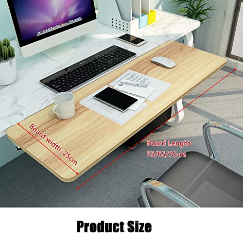 Ergonomic Desk Extender 7 Colors Wooden Keyboard Tray Mouses Platforms - with Steel Foldable K-Bracket - Folds Or Unfolds Easily - Clamp-On - Armrest Shelf Computer Elbow Arm Support