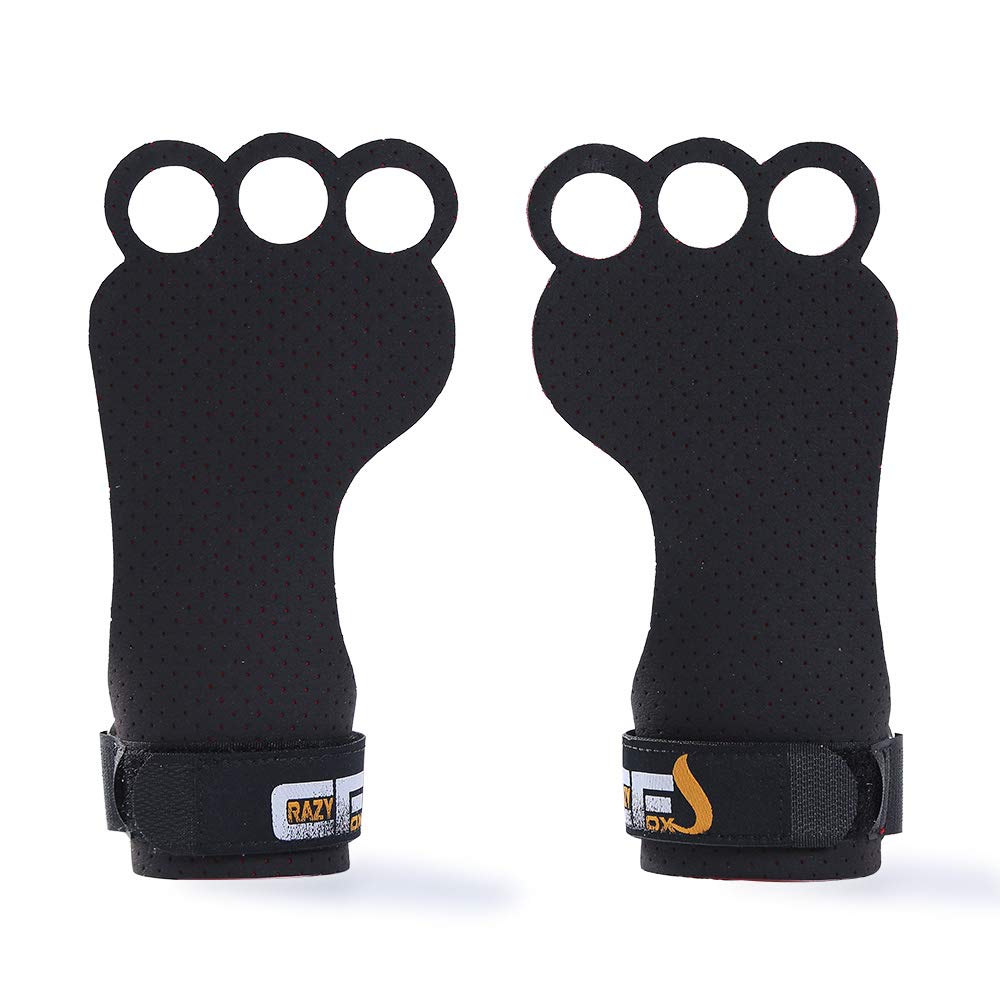 Ergonomic Gymnastics Grips Made of Microfiber Soft Strong and Maximum Grip Perfect Workout Hand Protection Gloves for Gym Pull-ups Weightlifting Kettlebell Exercise More (Black-Black, Small)