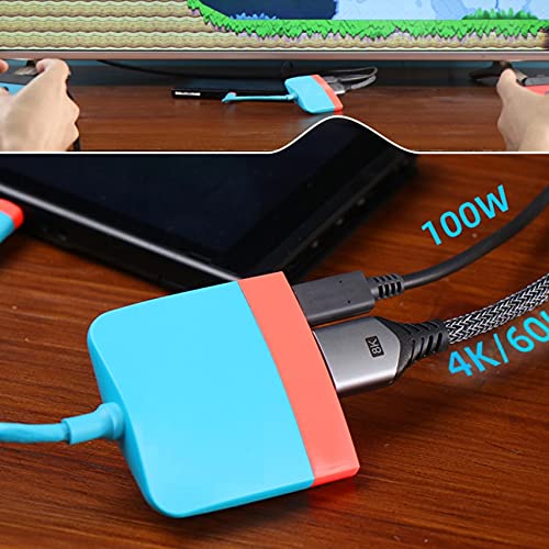 Hubs Switch TV Dock for Portable Docking Station USB C to 4K -Compatible USB 3.0 PD USB Hubs (Color : Black Gray)