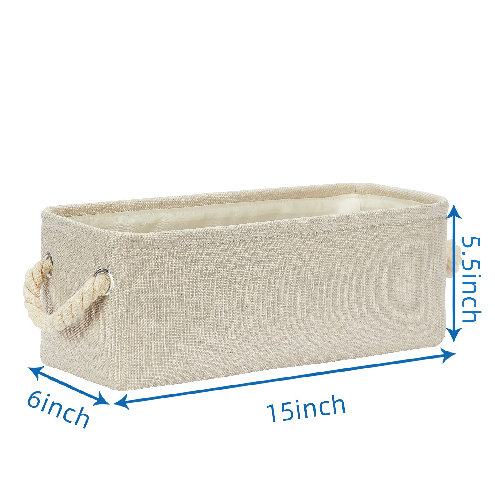 Temary Storage Baskets for Shelves 2PCs Extra Large Baskets for Blankets, Collapsible Storage Basket Cloth Baskets for Organizing, Fabric Basket for Nursery, Home (Beige, 17Lx12Wx15H Inches)