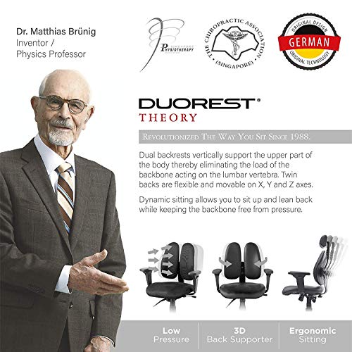 Duorest Folding Floor Chair, Sponge Seat, System with Twin Backrests, Maintain Posture and Comfort, Ergonomic for Home and Office, Mediation Reading Gaming Stadium [Leaf Blue]