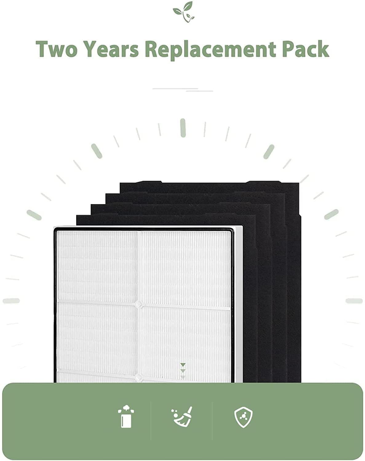 Future Way 510 Filter Replacement Compatible with Whirlpool Whispure AP510 and AP450 Air Purifier, with 4 Carbon Filters, Part# 1183054k