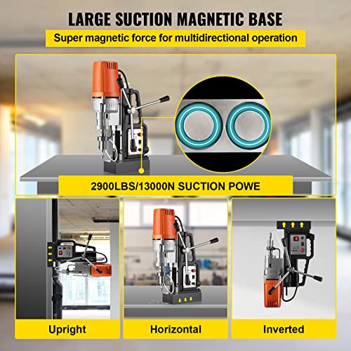 Mophorn 1550W MD50 Magnetic Drill 500 RPM Spindle Speed Electric Magnetic Drilling System with 2 Inch Boring Diameter and 2900 LBS Magnet Force