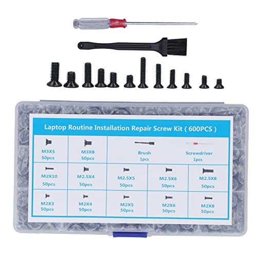 Omabeta Computer Screw, Electronic Repair Screws Kit Black for Electronics