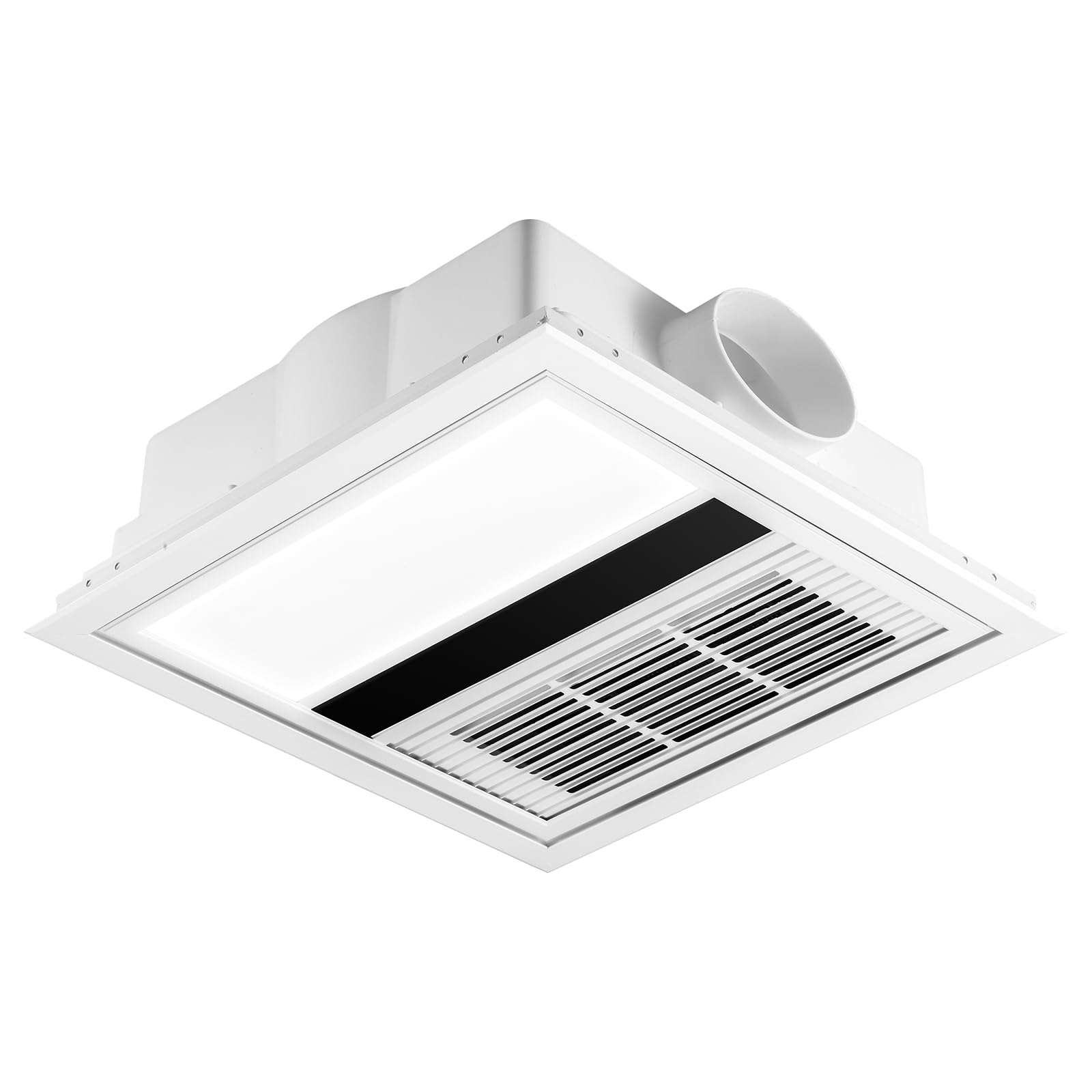 FLYINGFOX Bathroom Exhaust Fan with Heater and Ventilation Circulation LED Lamp Combo, Bathroom Fan 2300 Watt Heater, 160 CFM,White