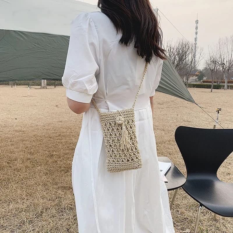 GPPZM Beach Mobile Phone bag Summer Crossbody Female Handmade Small Shoulder bag (Color : E, Size : 1)