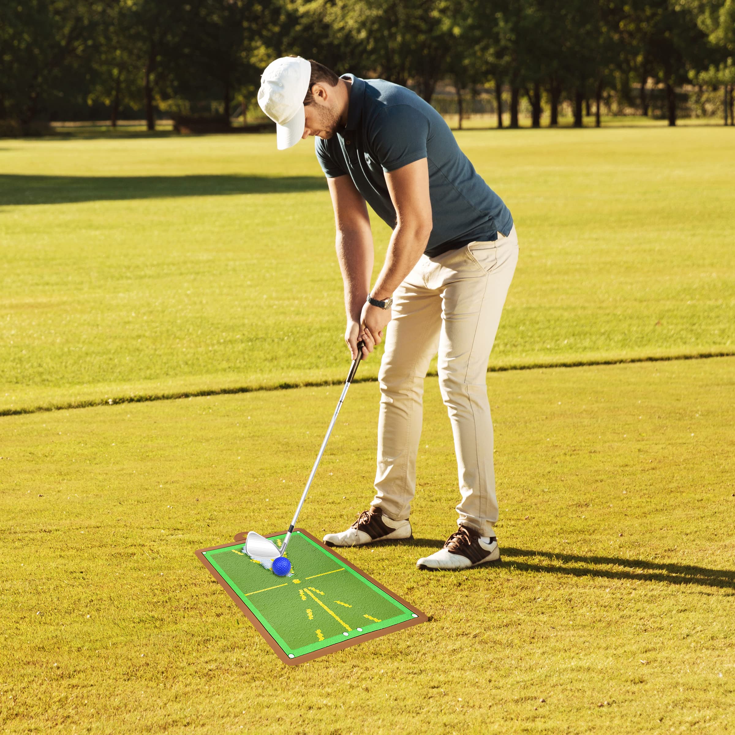 Golf Training Mat,2022 Newest Golf Hitting Mat for Swing Detection Batting,Golf Swing Training Mat Equipment,Path Feedback Golf Practice Mats for Indoor/Outdoor, Portable Golf Training Aid Equipment