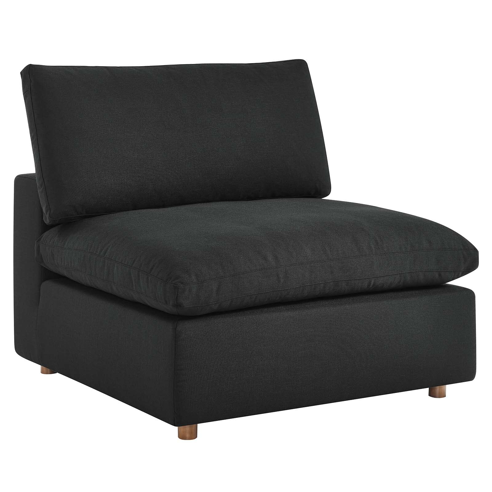 Modway Commix Down Filled Overstuffed 3 Piece Sectional Sofa Set, Armless Chair/Two Corner Chairs, Gray
