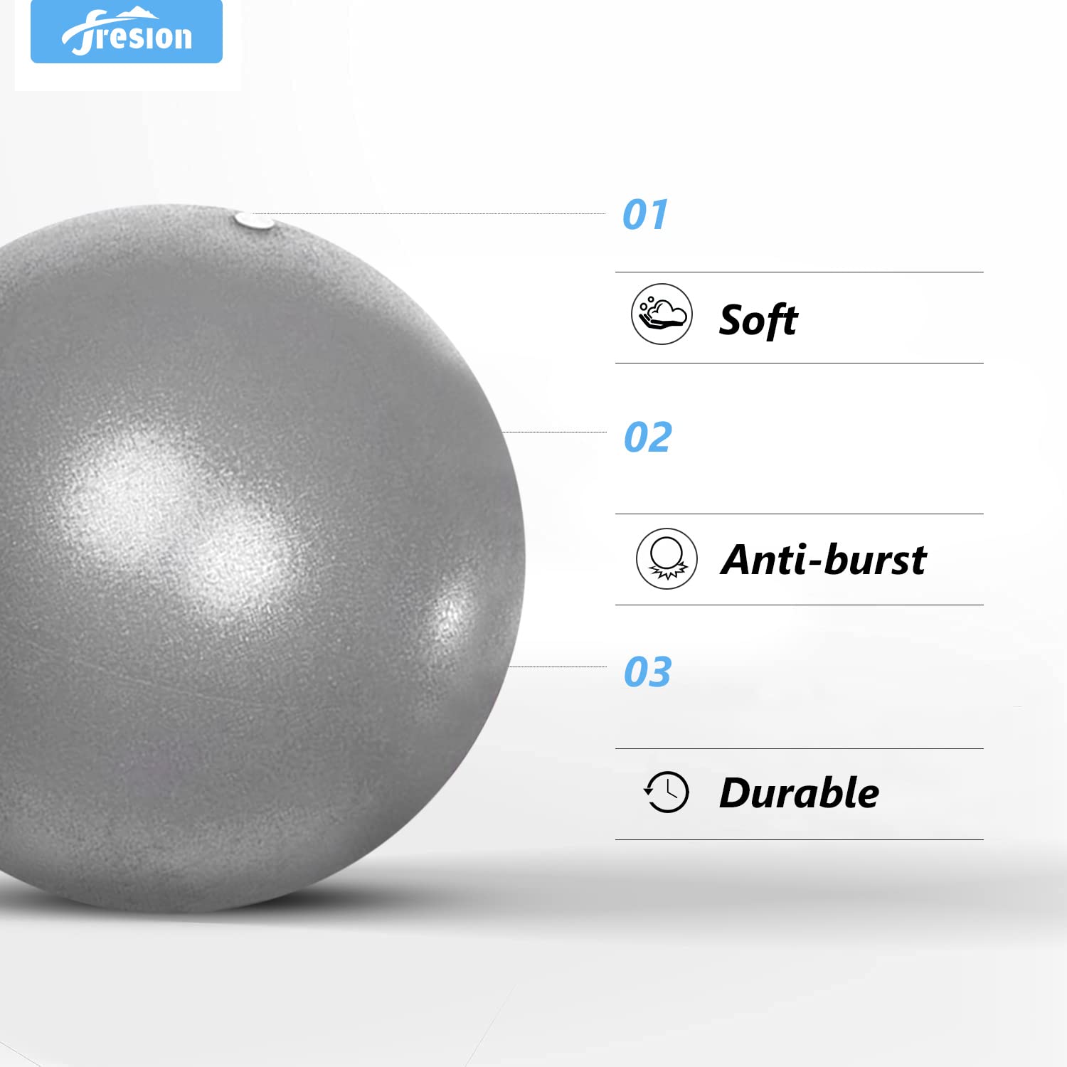 Fresion Small Exercise Ball Soft Yoga Balls,Mini Pilates Ball 25cm for Core Training Exercise,Durable