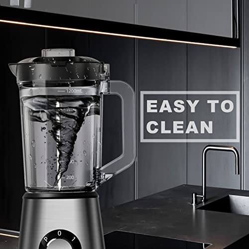 Vermark 1000W Professional Blender - Crush Ice, Puree, & Blend Shakes with 40oz & 20oz Cups, 3-Speed Control, Portable with To-Go Lids, BPA-Free, Easy Clean